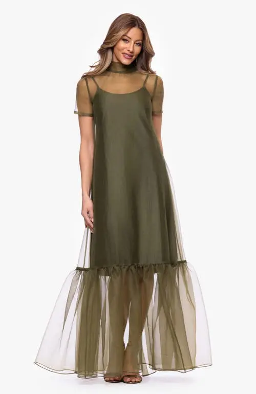XSCAPE EVENINGS Organza Overlay Gown