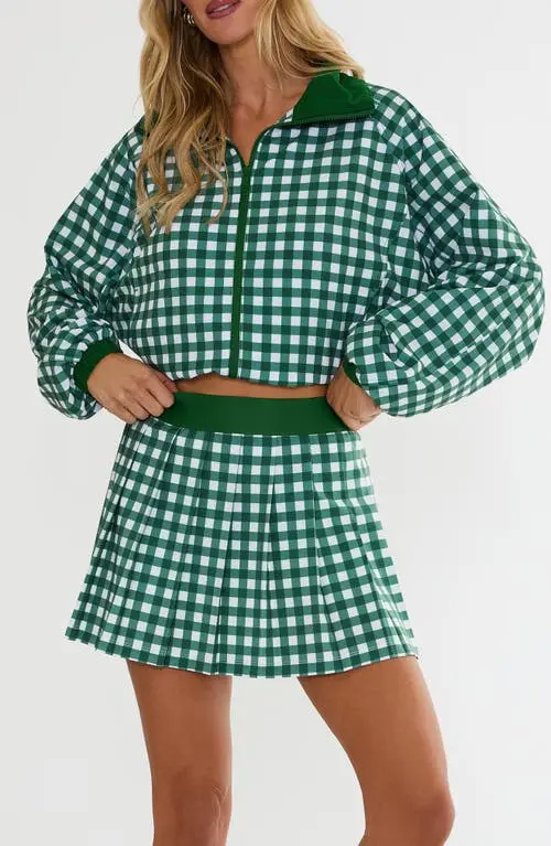 Beach Riot Irina Pleated Check Miniskirt - Fairway Check
