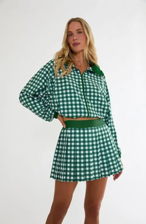 Beach Riot Irina Pleated Check Miniskirt
