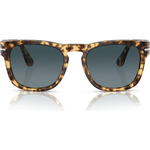 Persol Elio 54mm Polarized Square Sunglasses - Brown/tortoise Beige/blue
