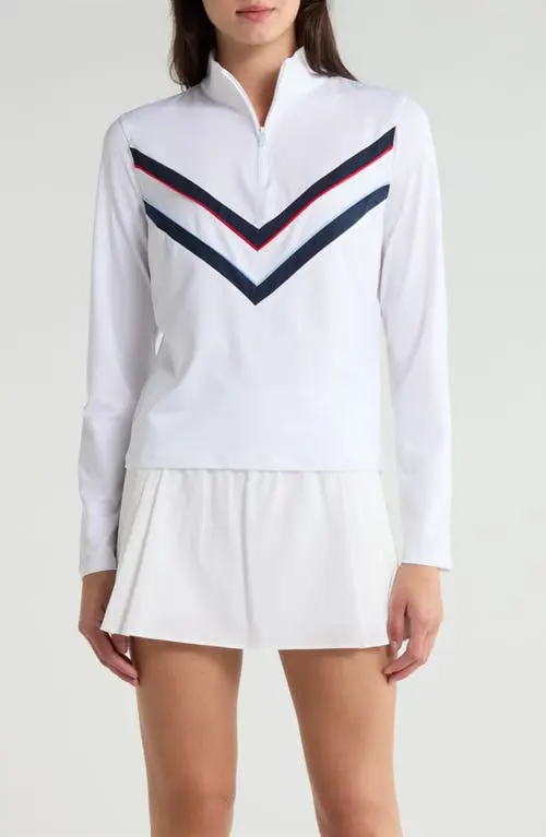 G/fore Chevron Long Sleeve Performance Polo - Snow