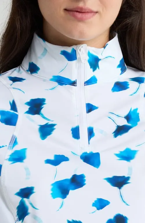 G/fore Floral Silky Tech Quarter Zip Pullover