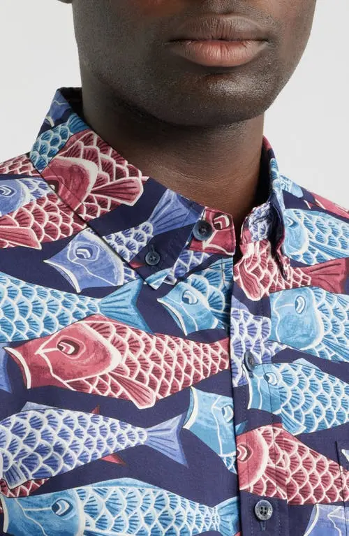 KAHALA Upstream Short Sleeve Cotton Button-down Shirt