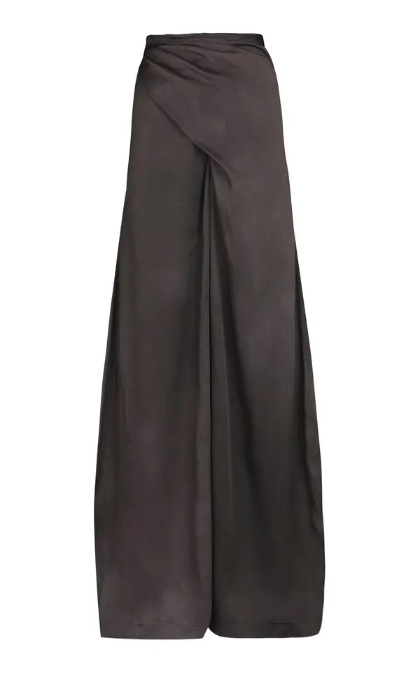 CORTANA Ocaso Satin Wrap Pants - Brown
