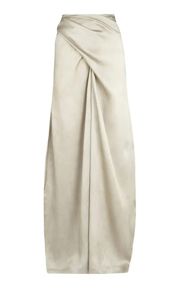CORTANA Ocaso Satin Wrap Pants - Off-white