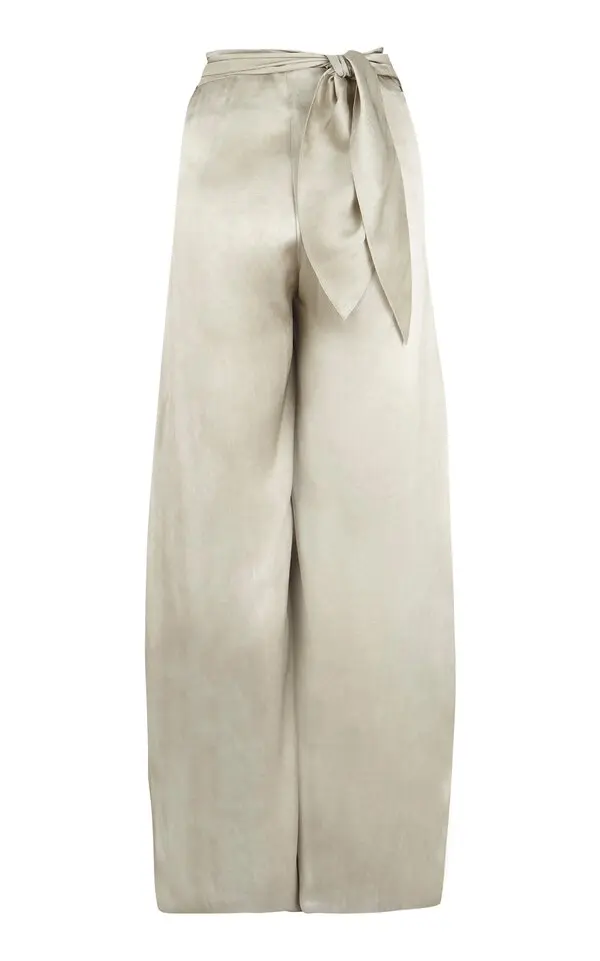 CORTANA Ocaso Satin Wrap Pants - Off-white