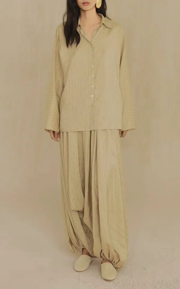 CORTANA Sentido Silk Wide Leg Pants