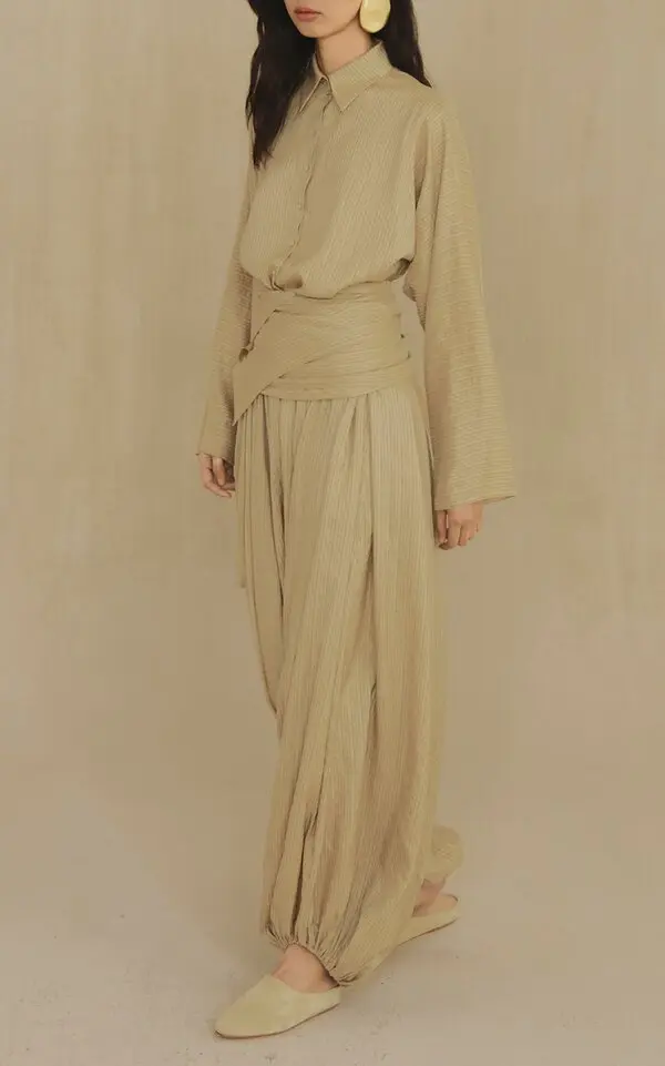 CORTANA Sentido Silk Wide Leg Pants