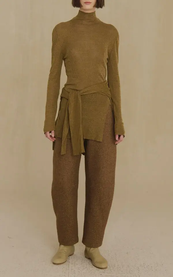 CORTANA Tiva Cotton-silk Jersey Top - Brown