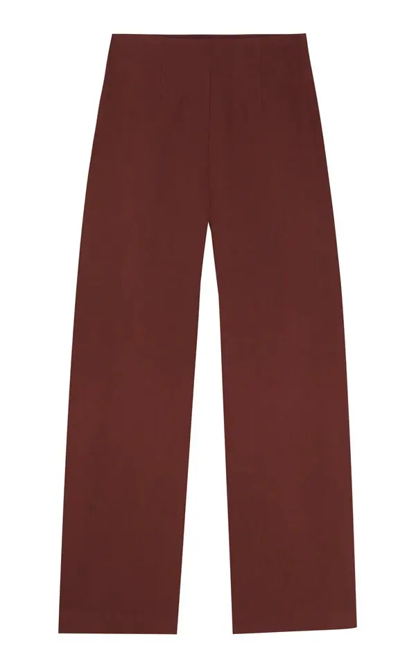 CORTANA Margot Linen-wool Straight-leg Pants