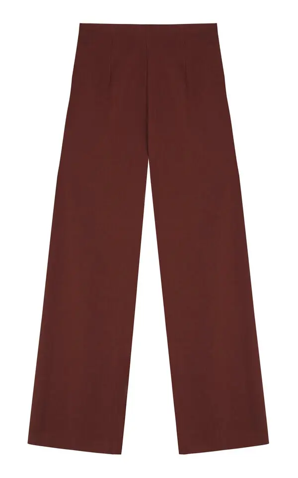 CORTANA Margot Linen-wool Straight-leg Pants