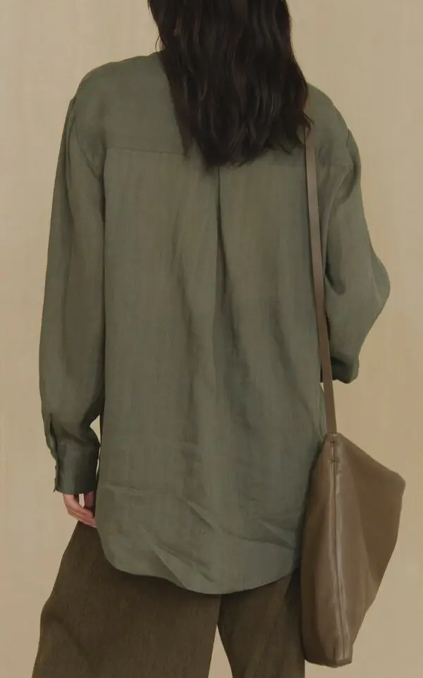 CORTANA Raoul Ramie Top - Green