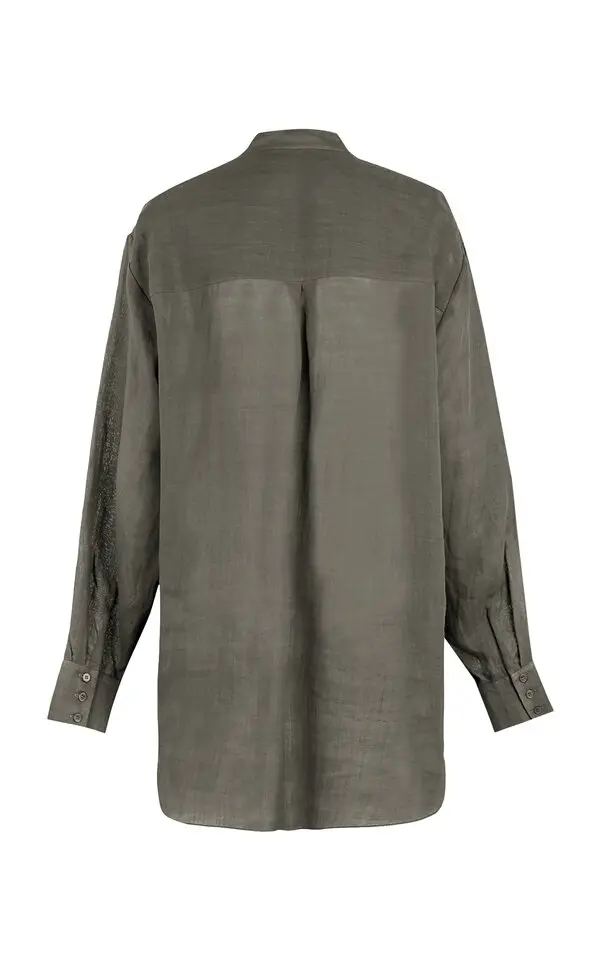 CORTANA Raoul Ramie Top - Green