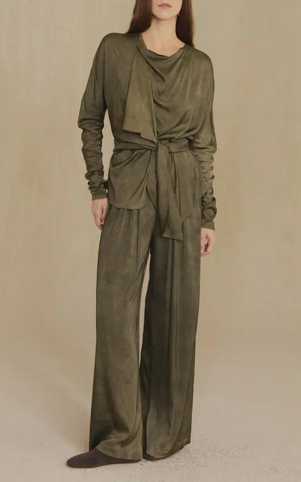 CORTANA Odisea Satin Wide Leg Pants