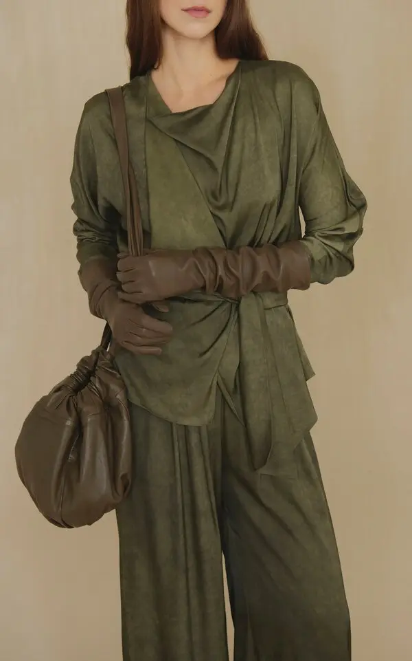CORTANA Odisea Satin Wide Leg Pants