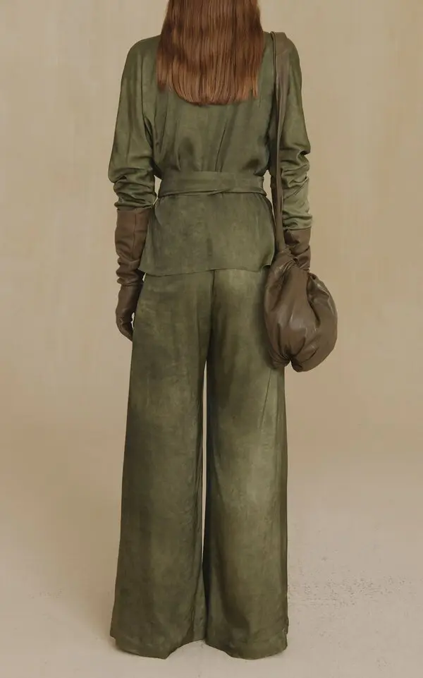 CORTANA Odisea Satin Wide Leg Pants