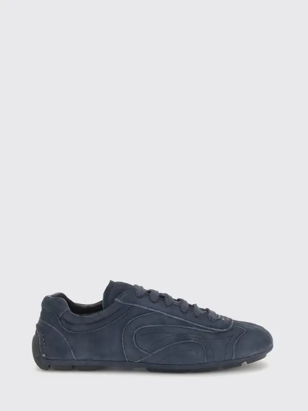 Prada Suede Lace-up Sneakers - Blue