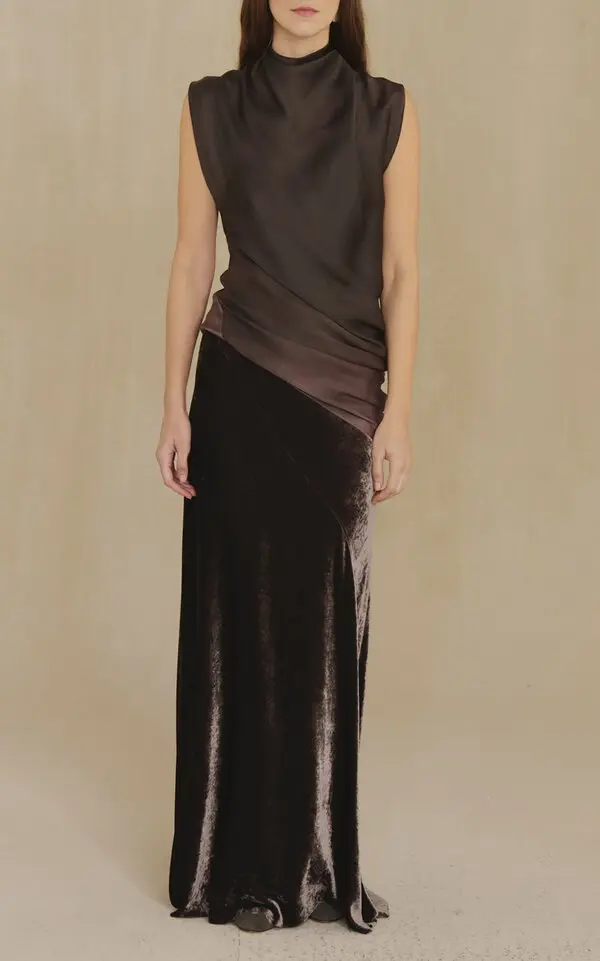 CORTANA Iris Velvet Maxi Skirt