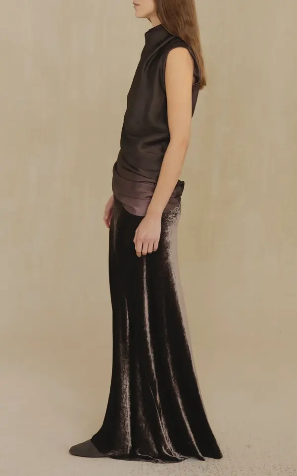 CORTANA Iris Velvet Maxi Skirt