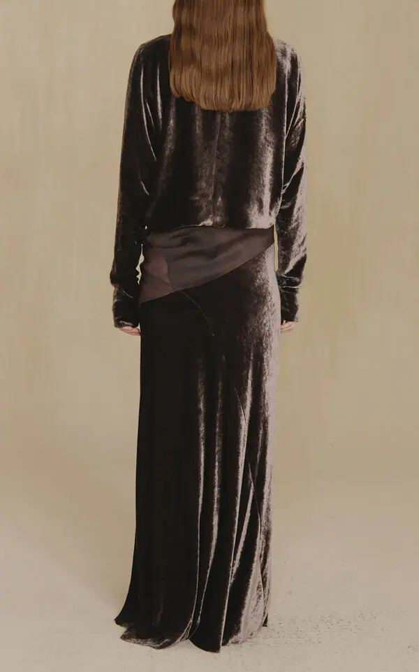 CORTANA Iris Velvet Maxi Skirt