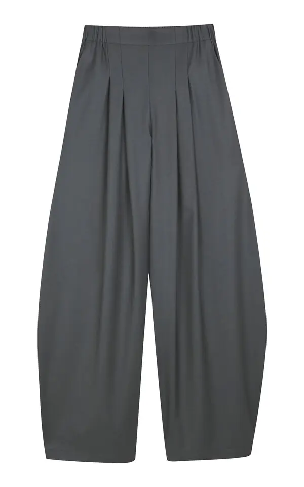 CORTANA Ahora Pleated Wool Wide-leg Trousers
