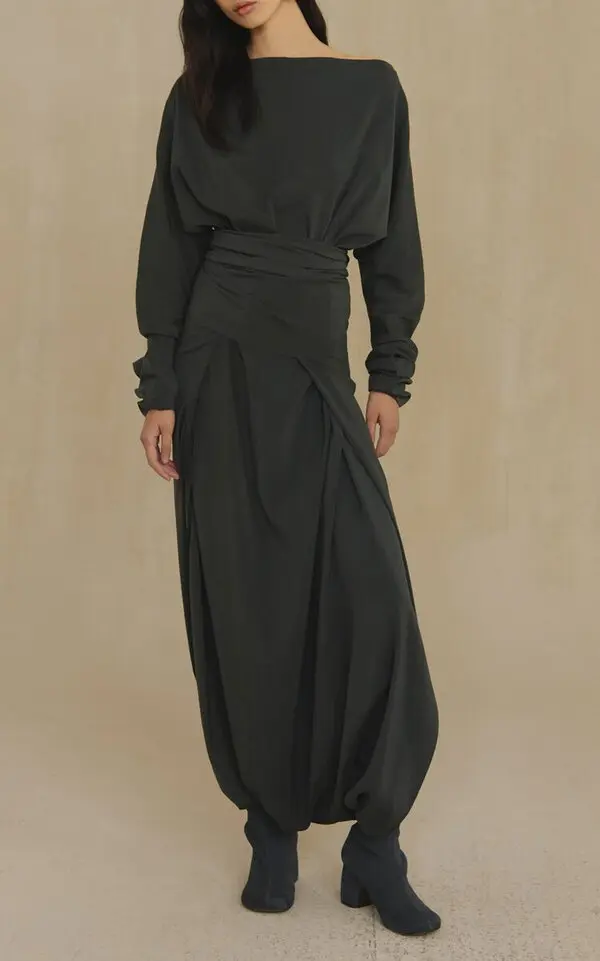 CORTANA Olvido Silk Crepe Maxi Dress