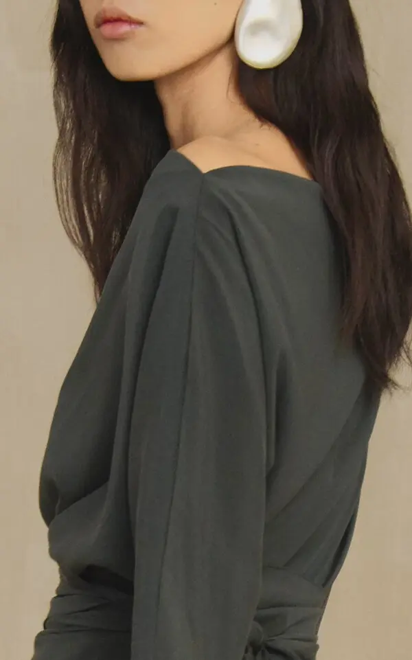 CORTANA Olvido Silk Crepe Maxi Dress