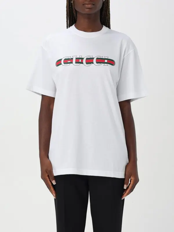 Gucci Cotton T-shirt With Graphic Logo - White