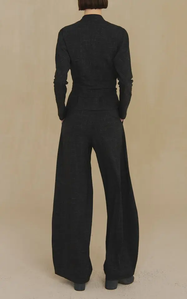 CORTANA Tiempo Wool-silk Wide Leg Pants