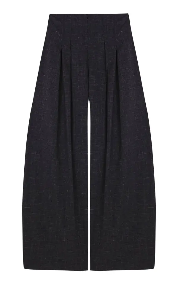 CORTANA Tiempo Wool-silk Wide Leg Pants