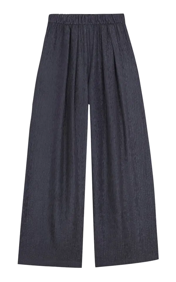 CORTANA Anhelo Silk Chiffon Wide Leg Pants - Dark Grey