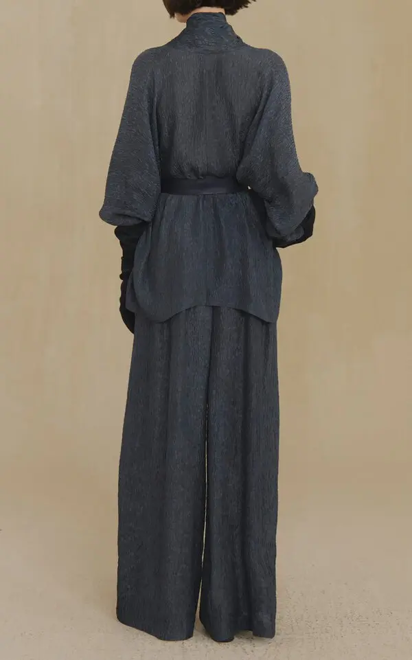 CORTANA Anhelo Silk Chiffon Wide Leg Pants