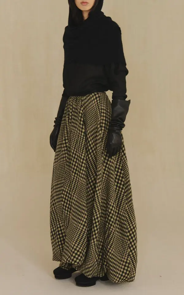 CORTANA Pausa Linen-wool Maxi Skirt