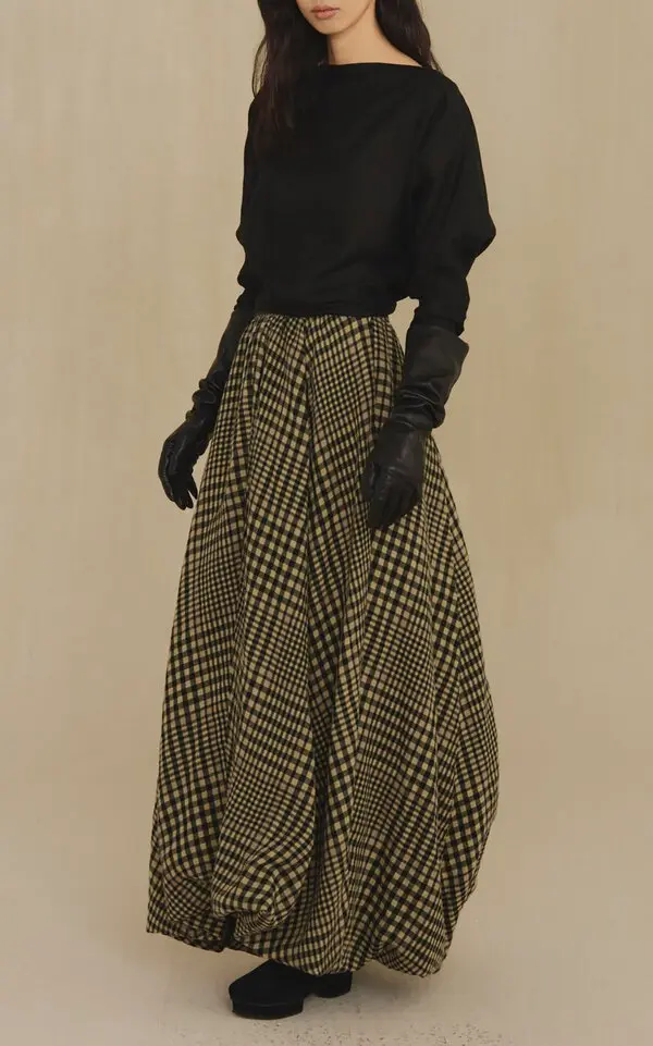 CORTANA Pausa Linen-wool Maxi Skirt