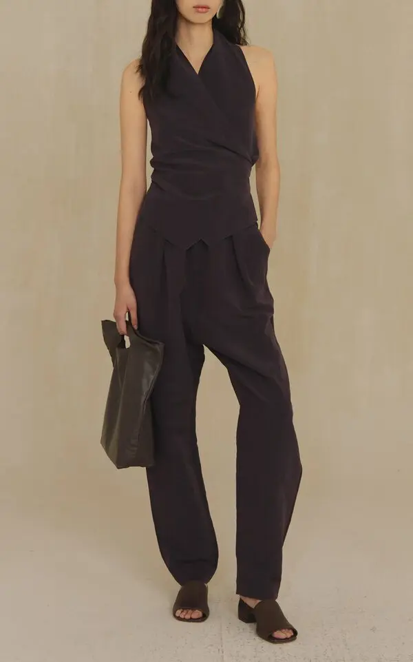 CORTANA Sofia Linen-silk Top