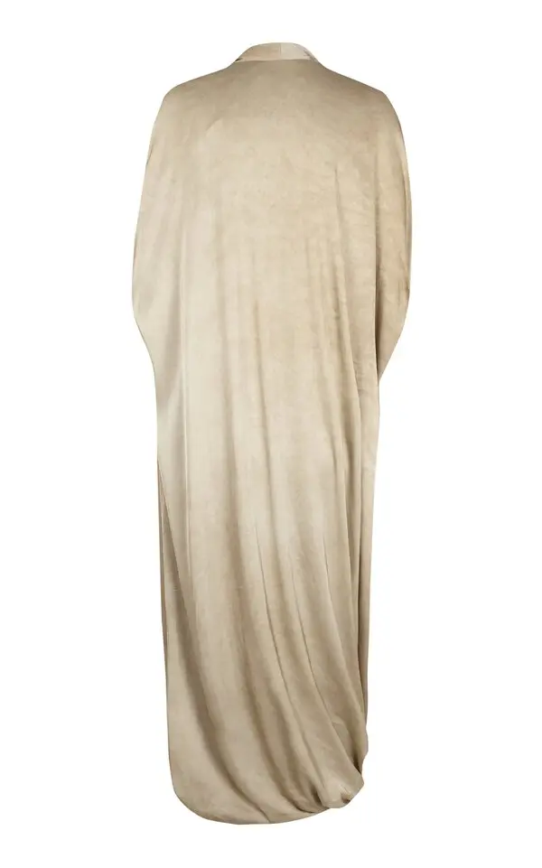CORTANA Mars Satin Maxi Cape Dress - Neutral