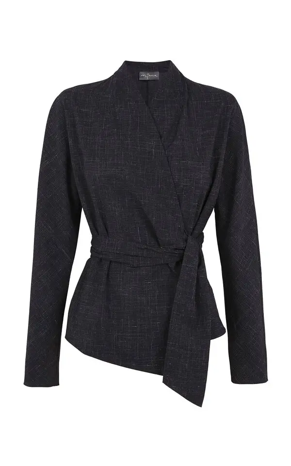 CORTANA Wool-silk Blend Wrap Jacket