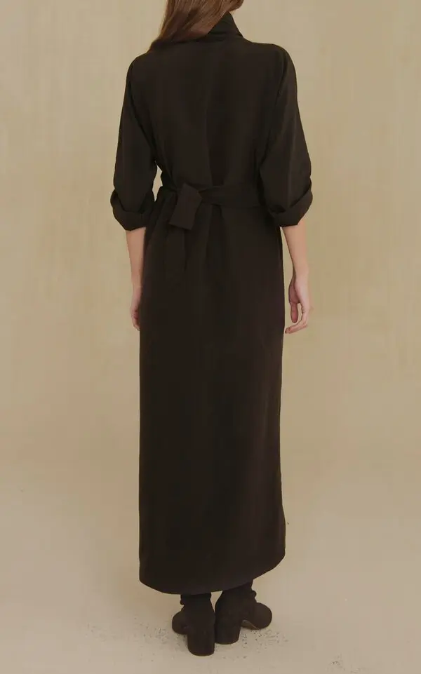 CORTANA Sofia Linen-silk Maxi Dress