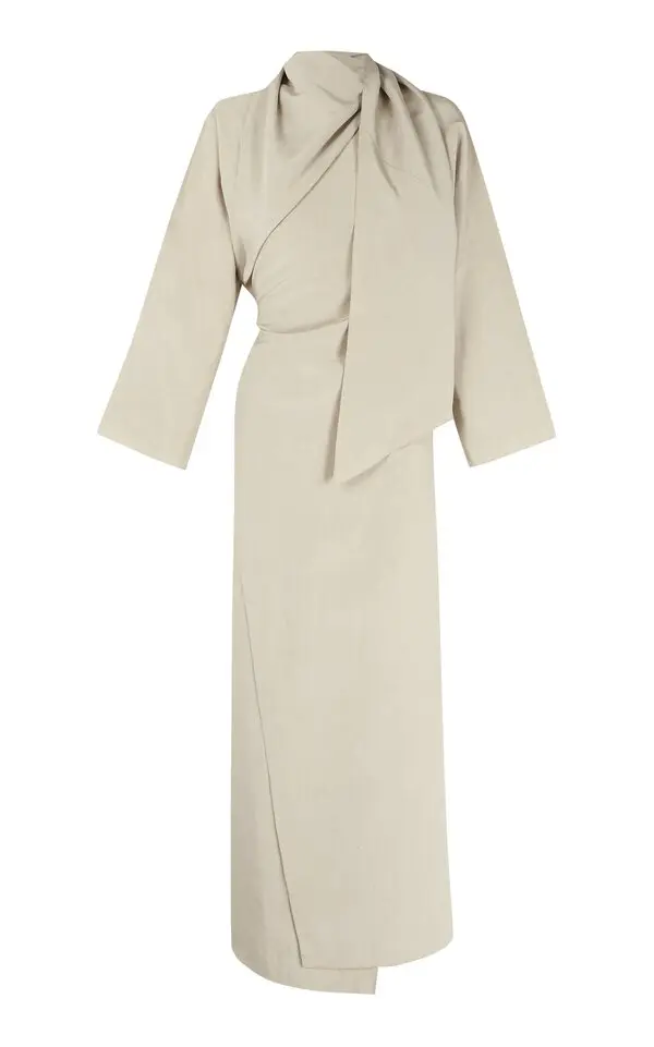 CORTANA Sofua Linen-silk Maxi Dress - Grey