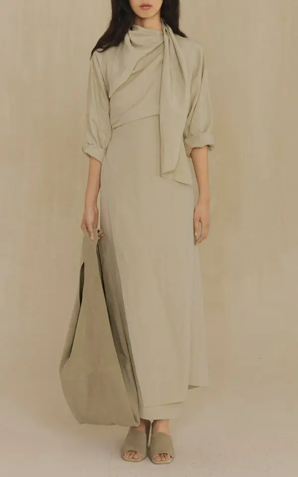 CORTANA Sofua Linen-silk Maxi Dress