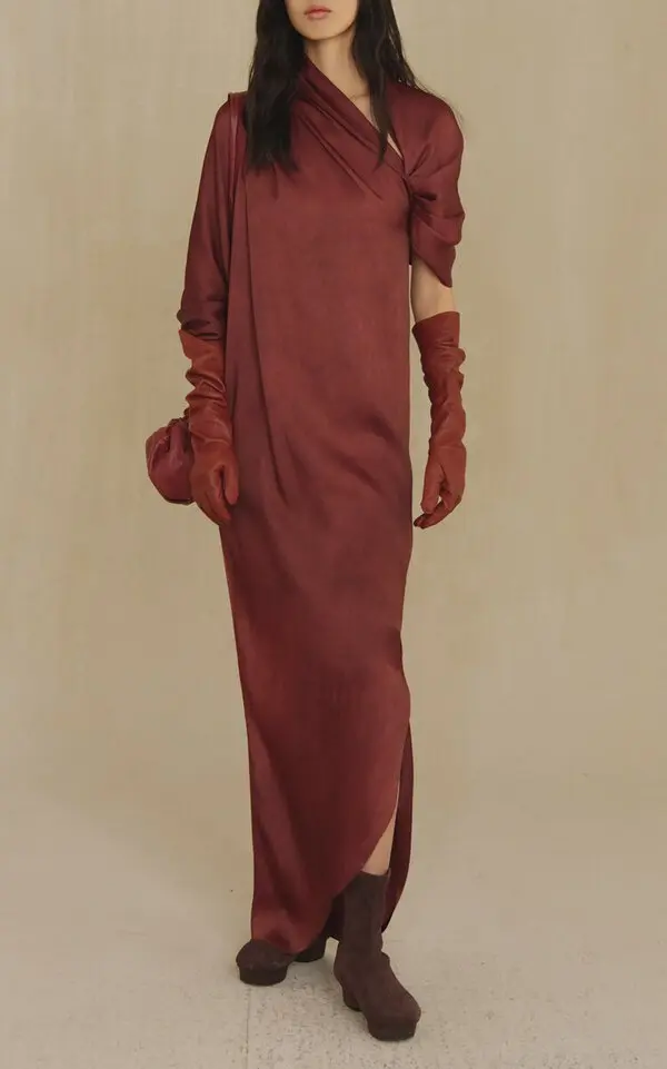CORTANA Ocaso Satin Maxi Dress