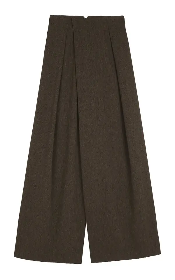 CORTANA Camino Wool-cashmere Wide Leg Pants - Green