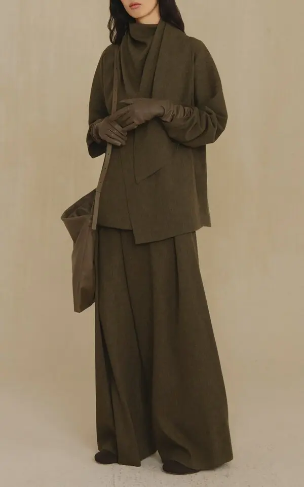 CORTANA Camino Wool-cashmere Wide Leg Pants