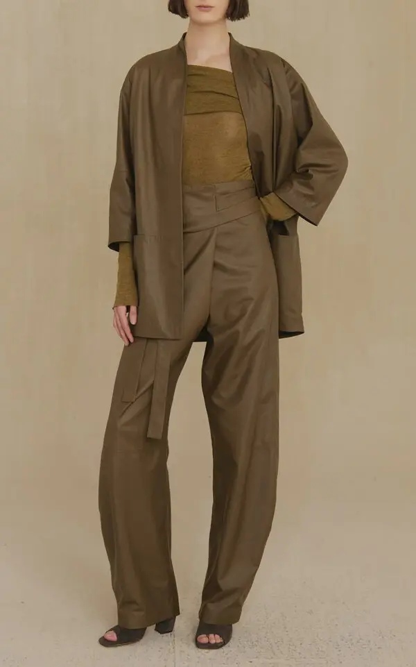 CORTANA Lira Leather Wrap Pants