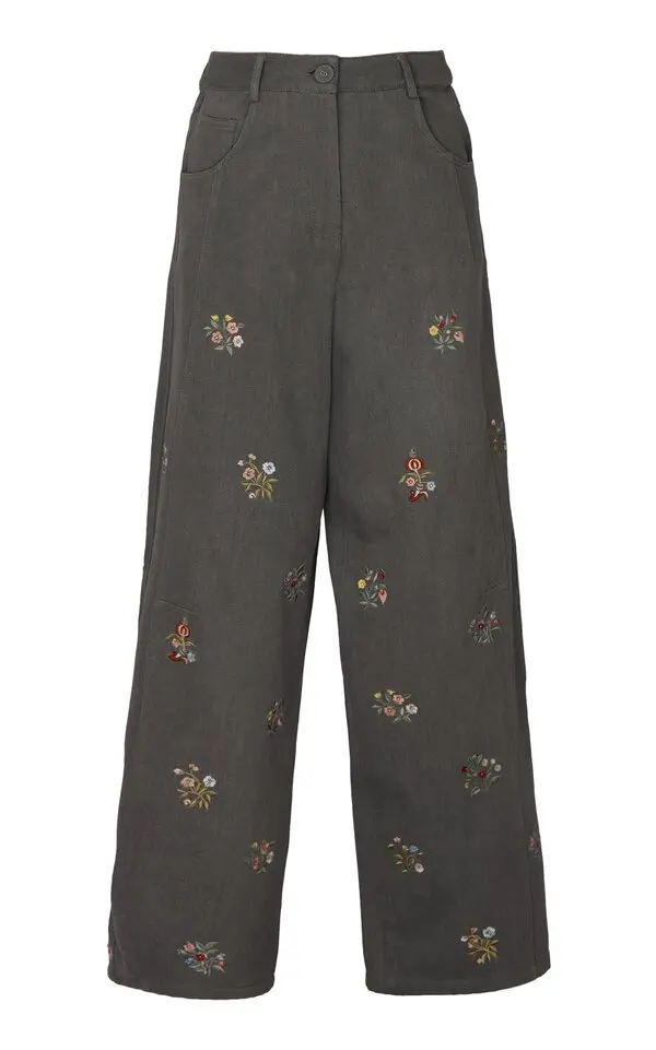 CHORUS Amara Embroidered Wide Leg Trousers