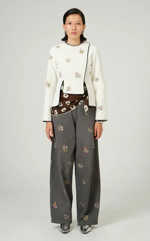 CHORUS Amara Embroidered Wide Leg Trousers