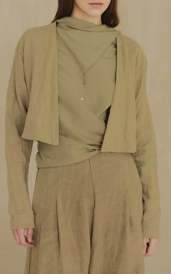 CORTANA Ser Linen-wool Jacquard Jacket