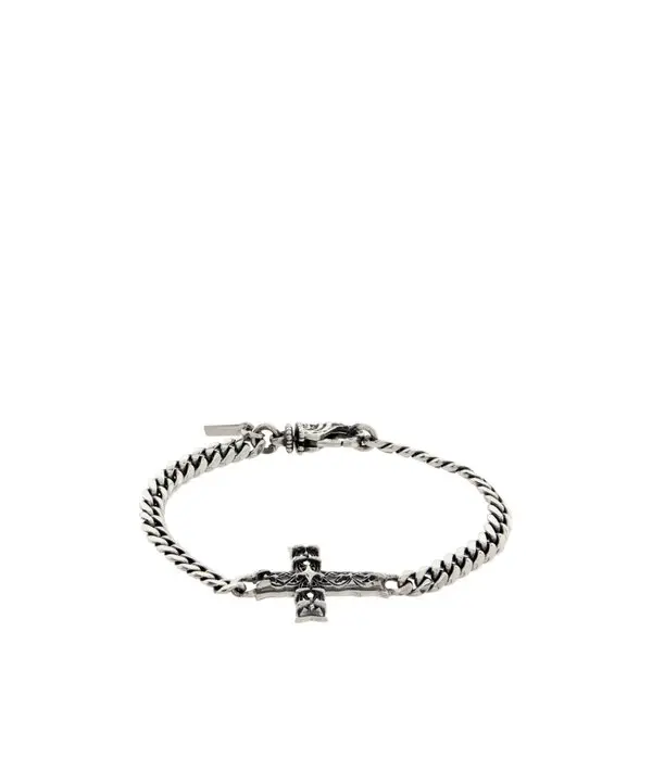 Emanuele Bicocchi Chain Notre-dame Cross Bracelet - Silver