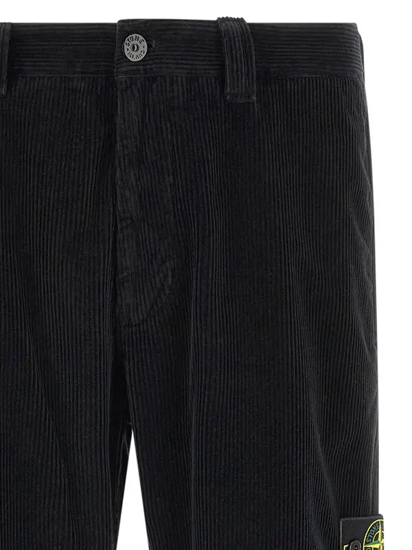 Stone Island Logo Patch Straight Leg Pants