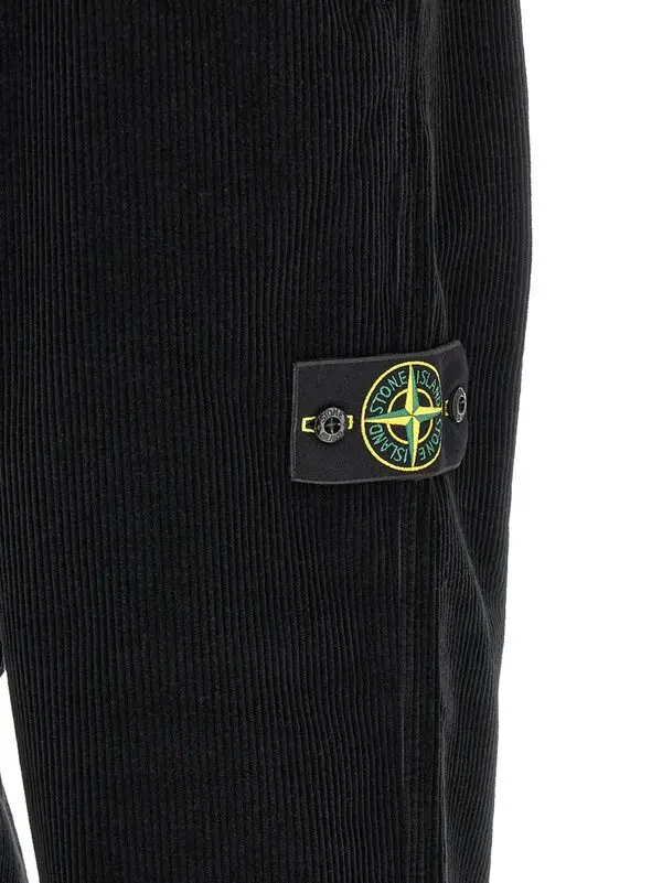 Stone Island Logo Patch Straight Leg Pants